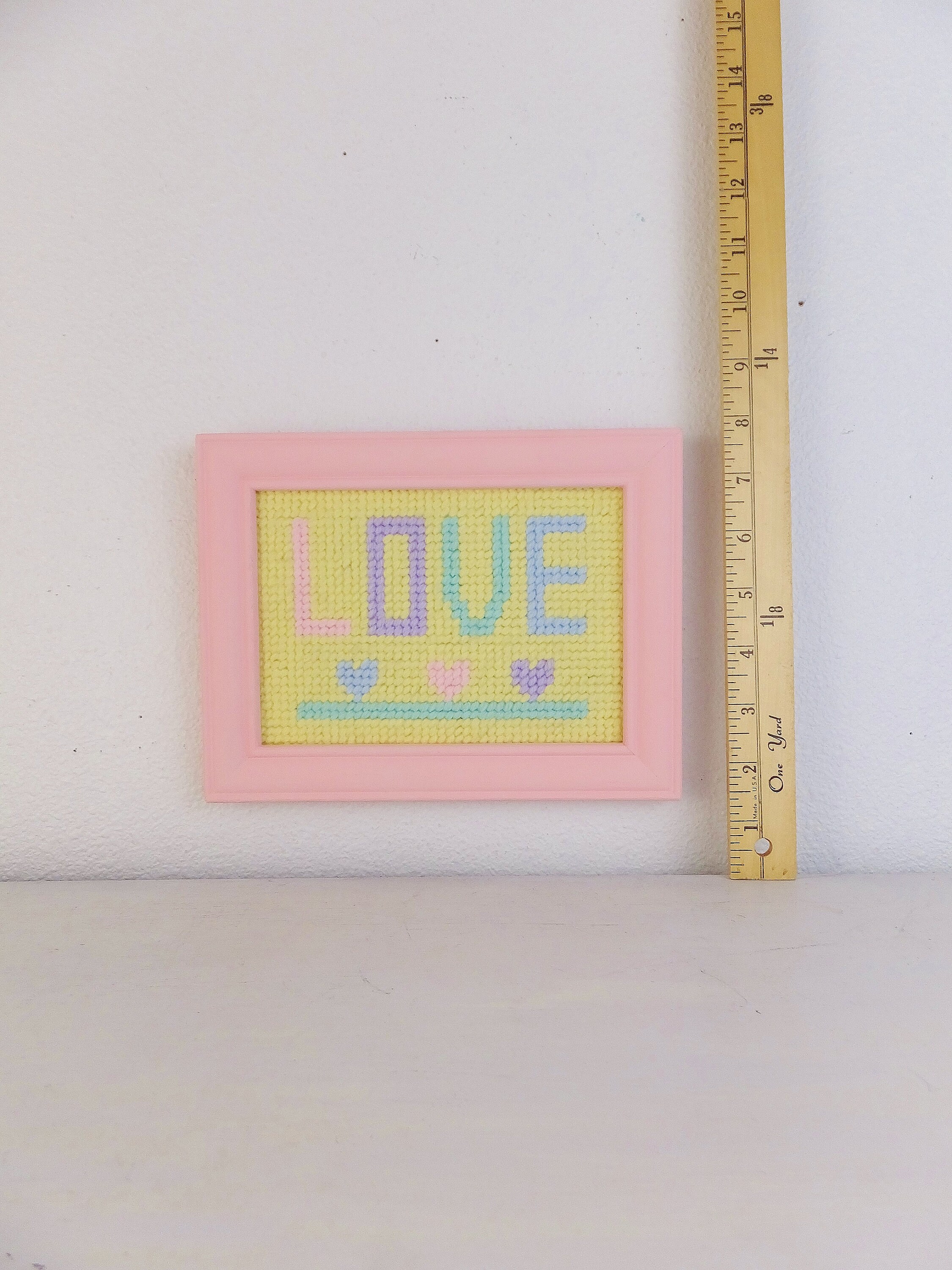 Pastel Love Needlepoint Sign Needlepoint Love Plaque Pink & | Etsy