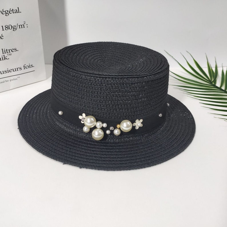 PEARL STRAW HAT - Etsy