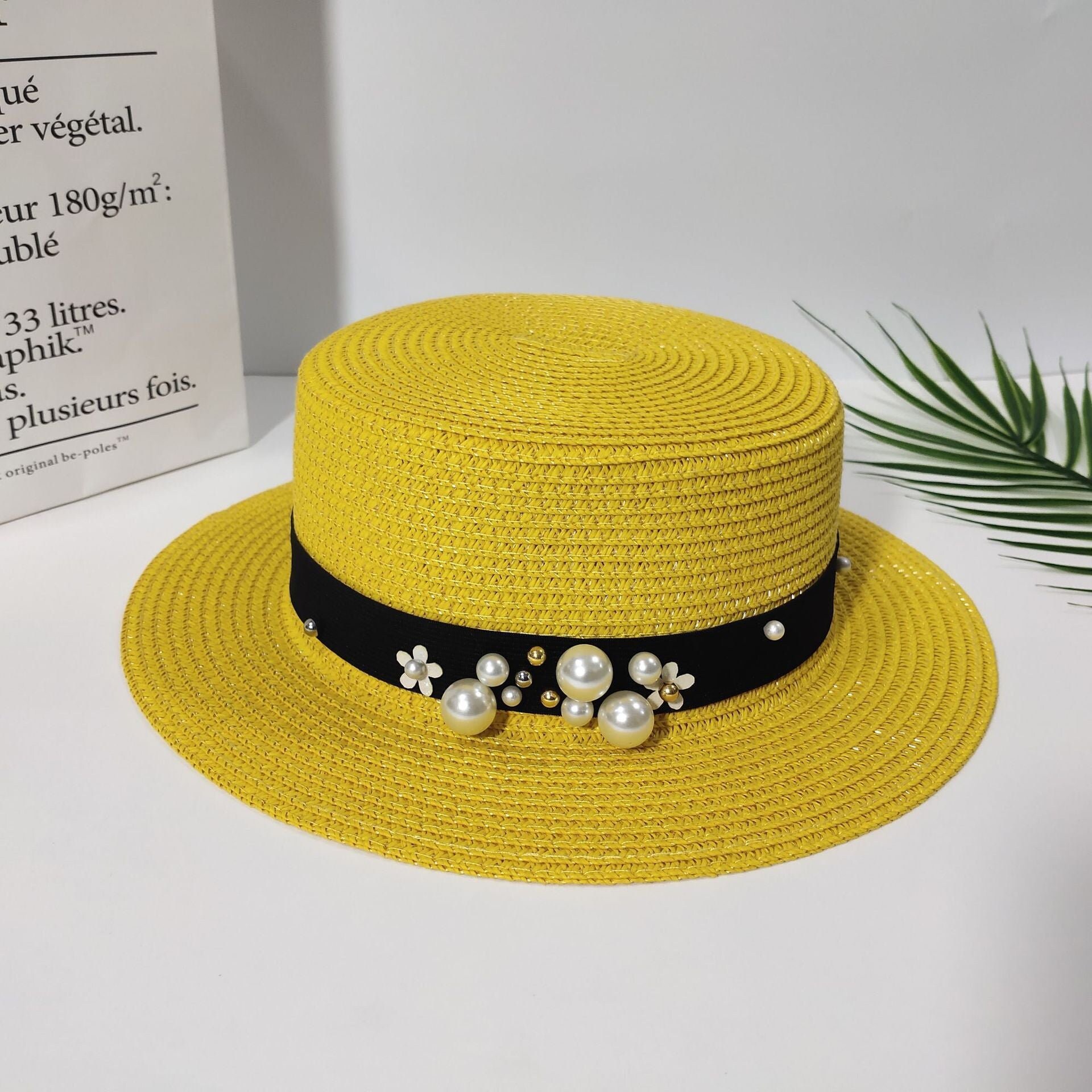PEARL STRAW HAT - Etsy