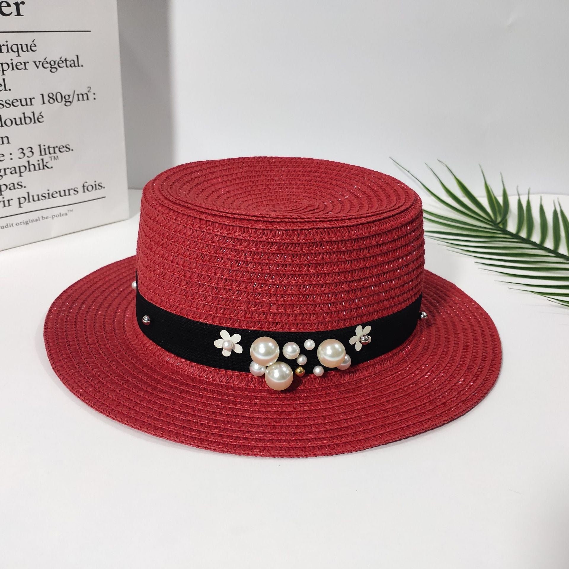 PEARL STRAW HAT - Etsy