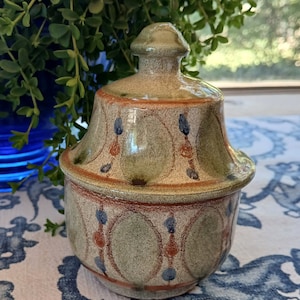 Hand Painted and Signed Lidded Art Pottery-israel - Etsy