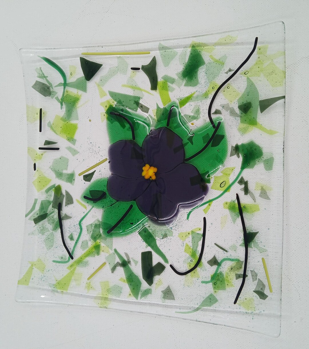 Spring Colors Fused Glass Trinket Dish - Etsy