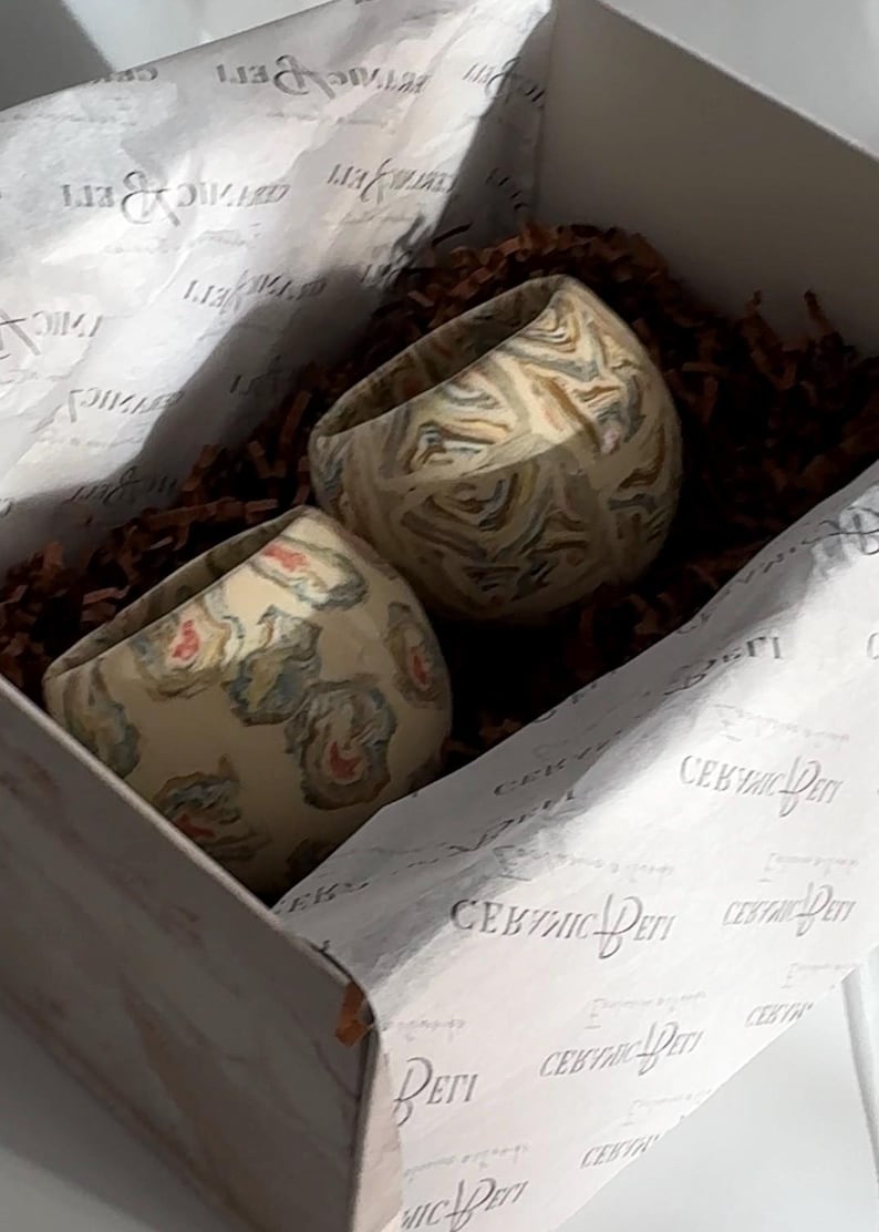 Ceramic Marble Cups - Set X 2 | Unique Luxury Cup GIFT | Gift Nerikomi ...