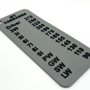 Personalised Golf Yardage Card - 3D Printed Plastic, Listing Your Own ...