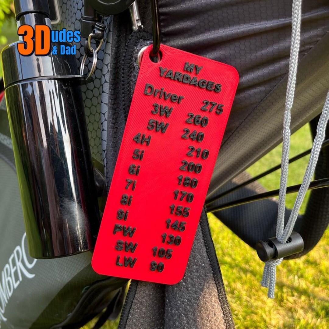 Personalised Golf Yardage Card - 3D Printed Plastic, Listing Your Own ...