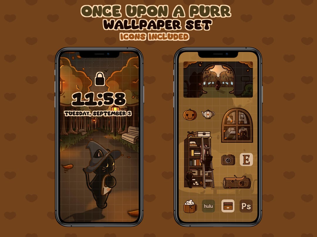 Once Upon a Purr Icon and Wallpaper Set | Aesthetic Theme for Android ...