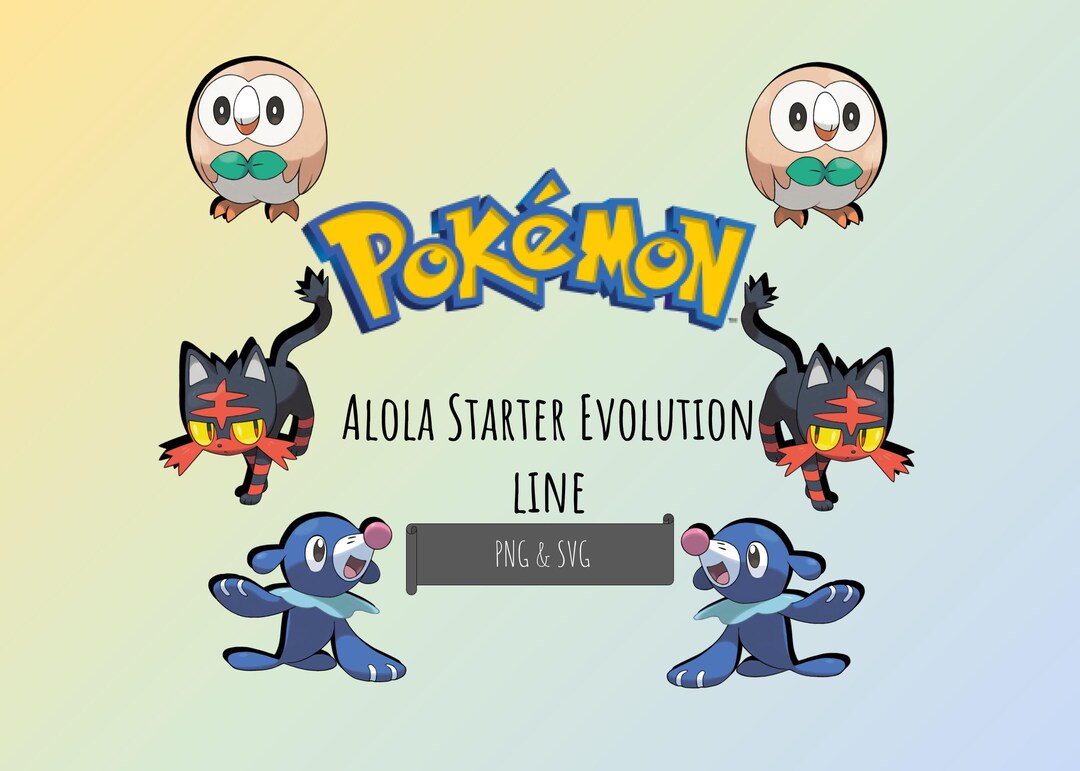 Alola Starter Evolution Line, Pokemon Starter Pictures and Silhouettes ...