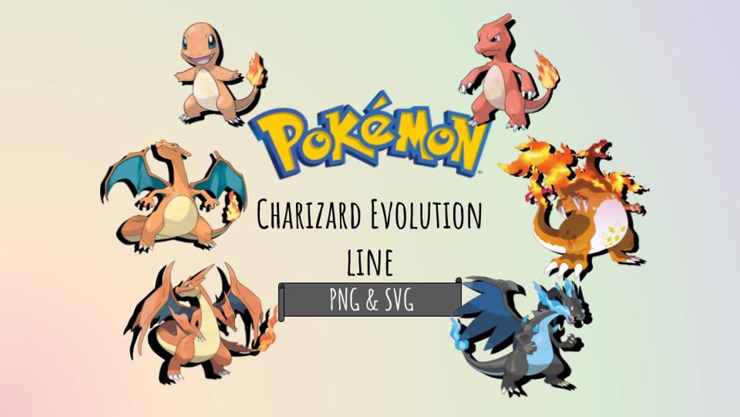 Charizard Evolution Line PNG and Svgs, Mega Forms Included, Pictures ...