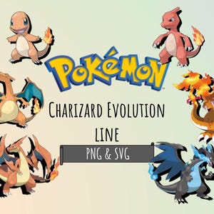 Charizard Evolution Line PNG and Svgs, Mega Forms Included, Pictures ...