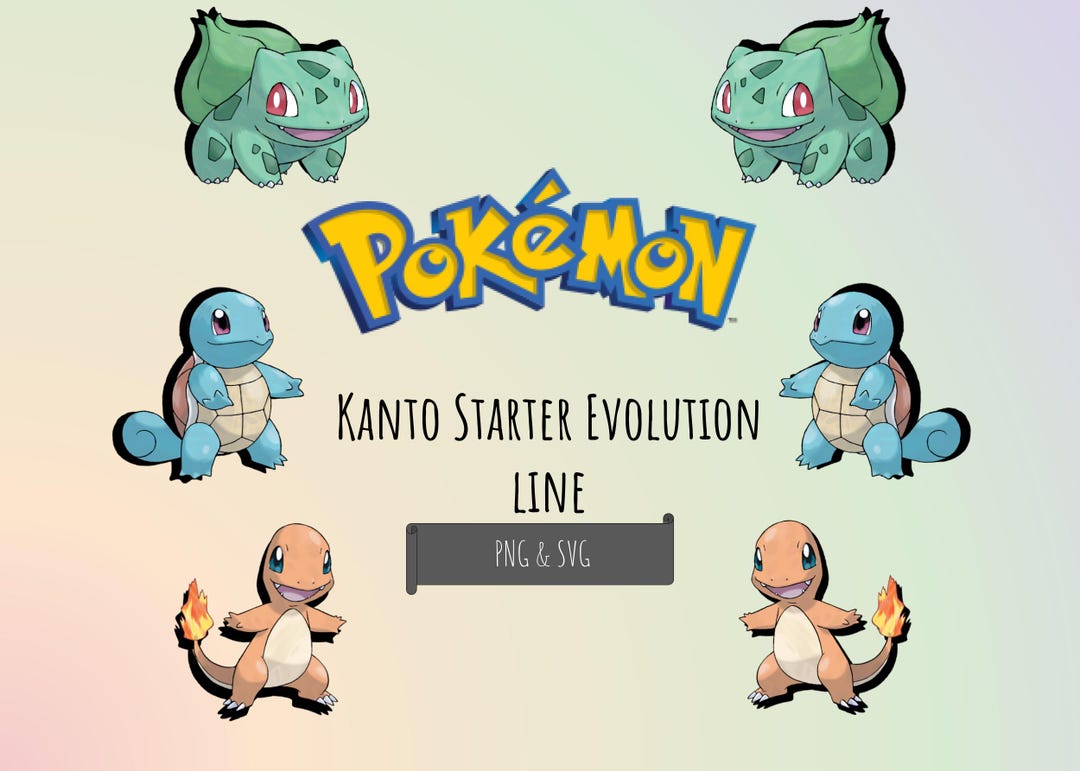 Kanto Starter Evolution Line, Pokemon Starter Pictures and Silhouettes ...