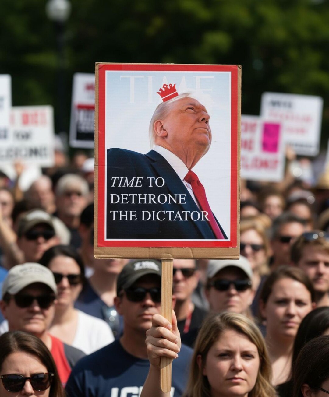 Remove the Regime Protest Sign: Dethrone Dictator Trump, Time Magazine ...