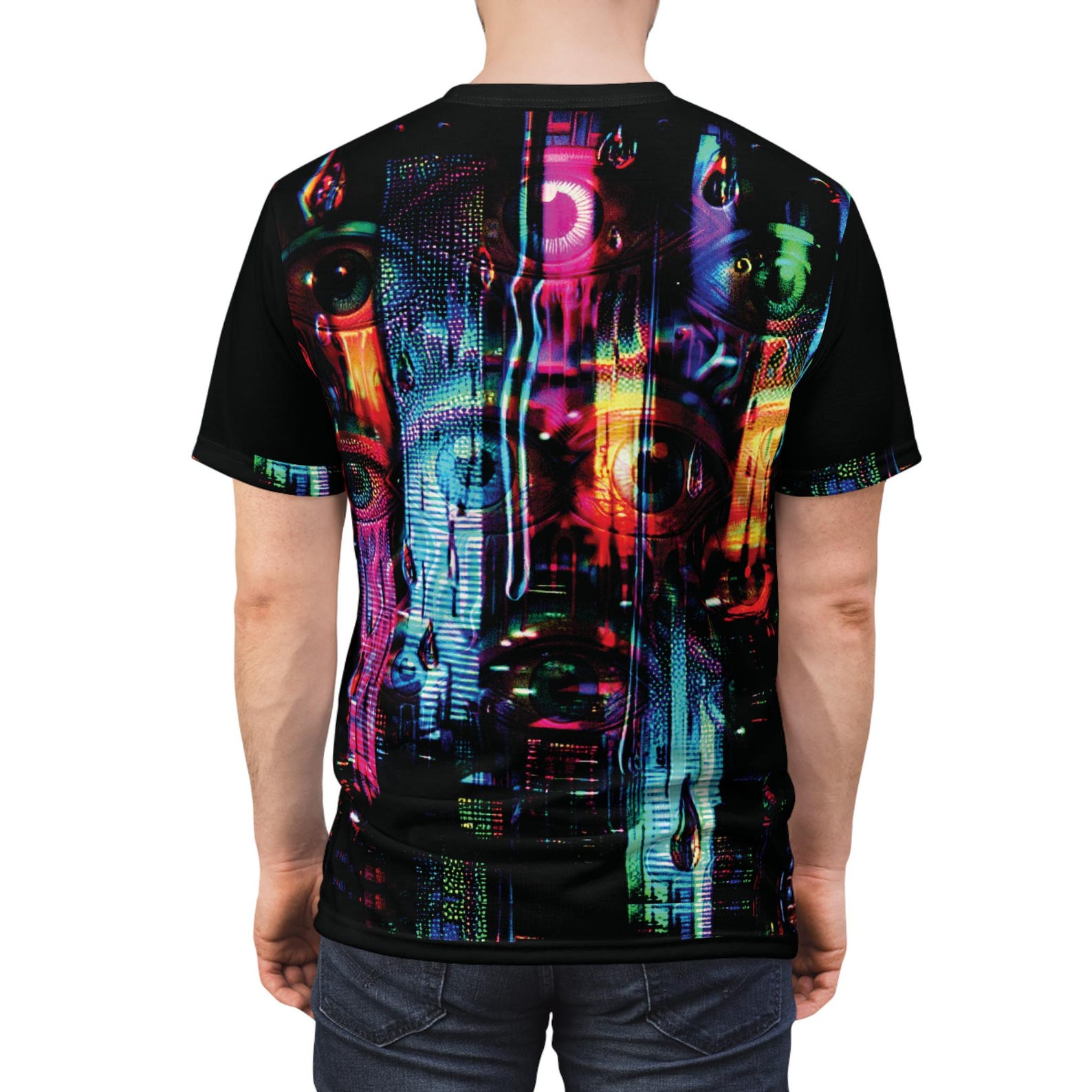 Y2K Weirdcore Tee, Third Eye Shirt, Oddcore All-over-print Top, Glitchy ...