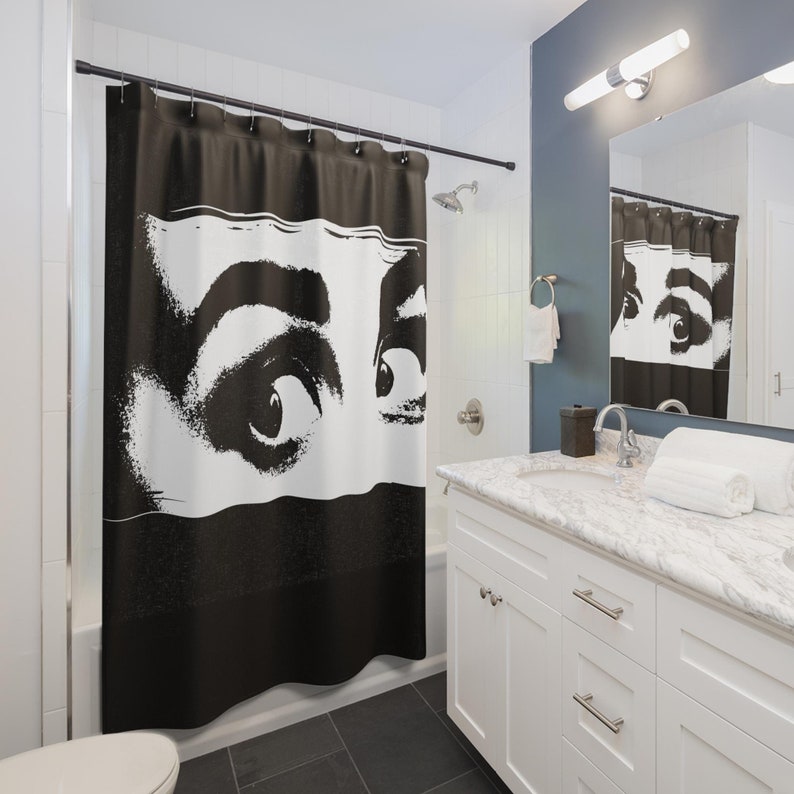 Giant Retro Eyes Psycho Shower Curtains Modern Bathroom Decor ...