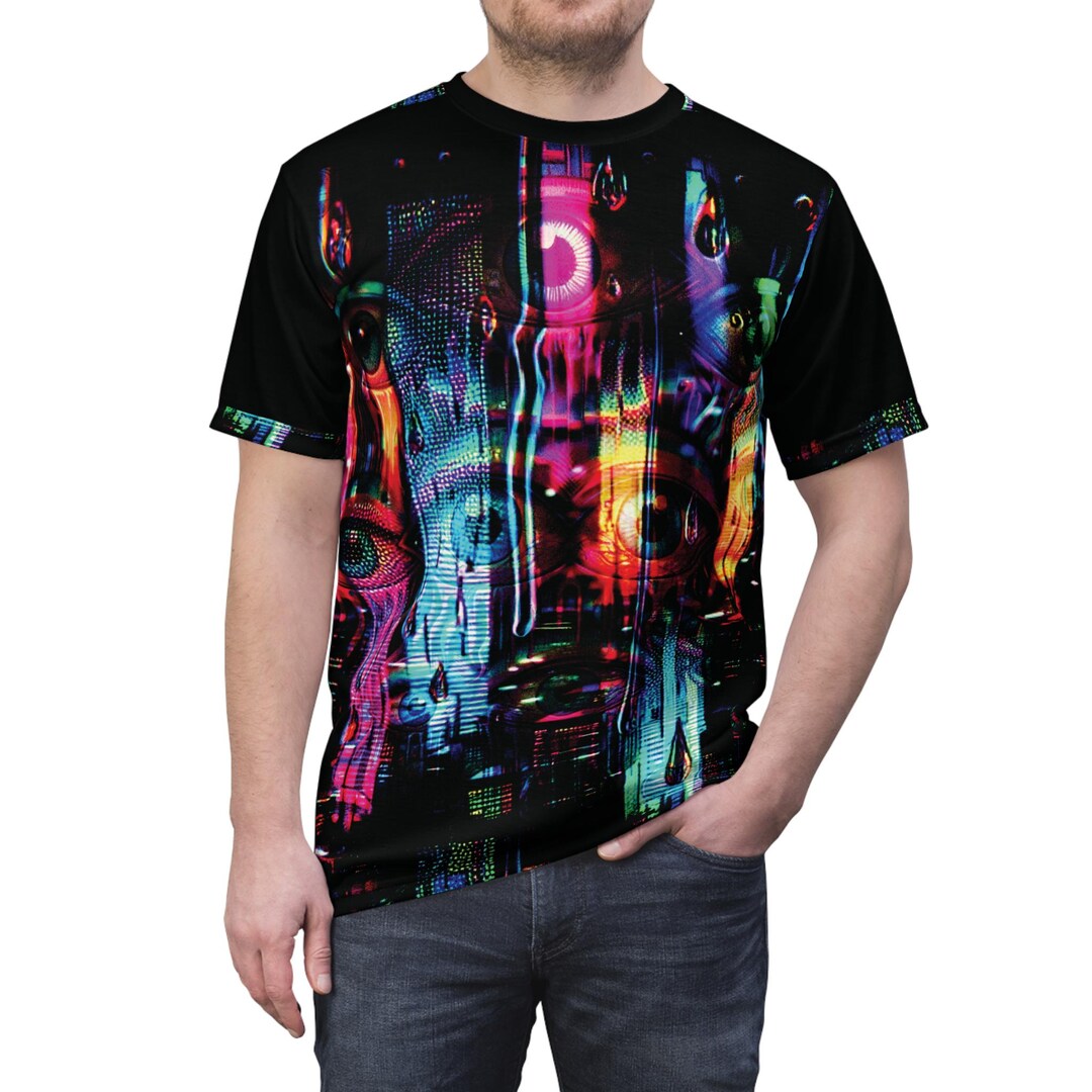 Y2K Weirdcore Tee, Third Eye Shirt, Oddcore All-over-print Top, Glitchy ...