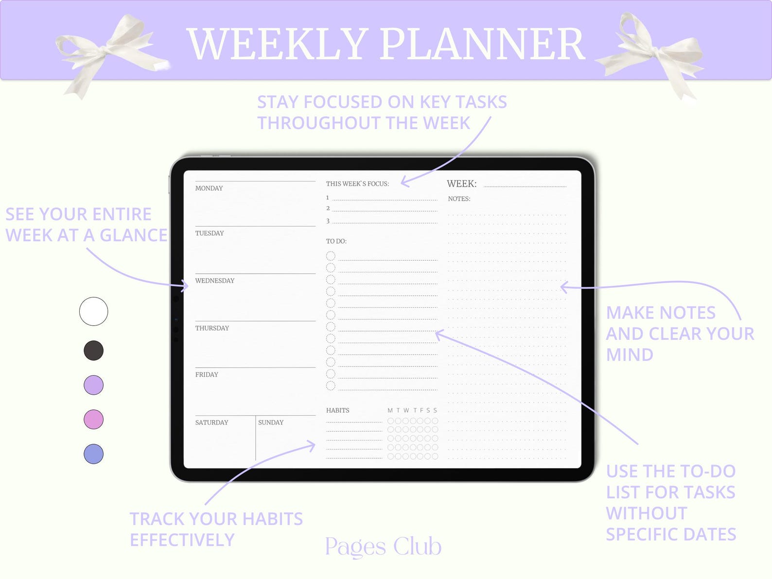 Aesthetic Weekly Planner Printable, Minimalist Weekly Schedule, Week at ...