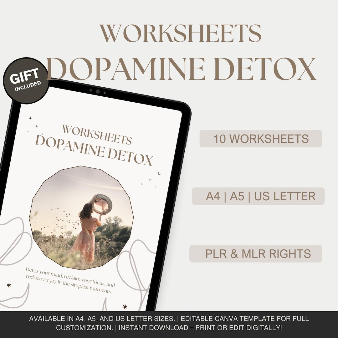 Dopamine Detox Worksheet Bundle | Habit Tracker, Journal (canva ...