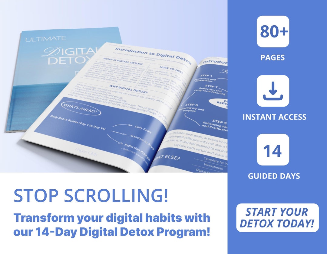 14-day Digital Detox Program | Digital Detox Workbook | Break Screen ...
