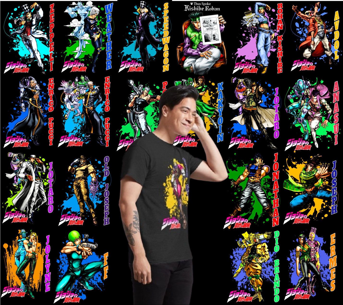 Pack of 68 Anime Jojo's Designs in PNG - Etsy