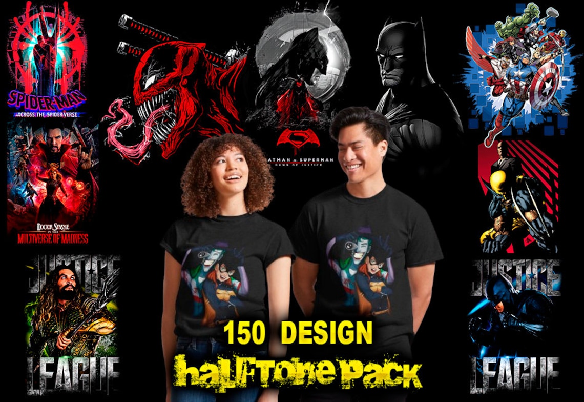 Marvel Heroes and Villains Halftone Pack for DTF/DTG - Etsy