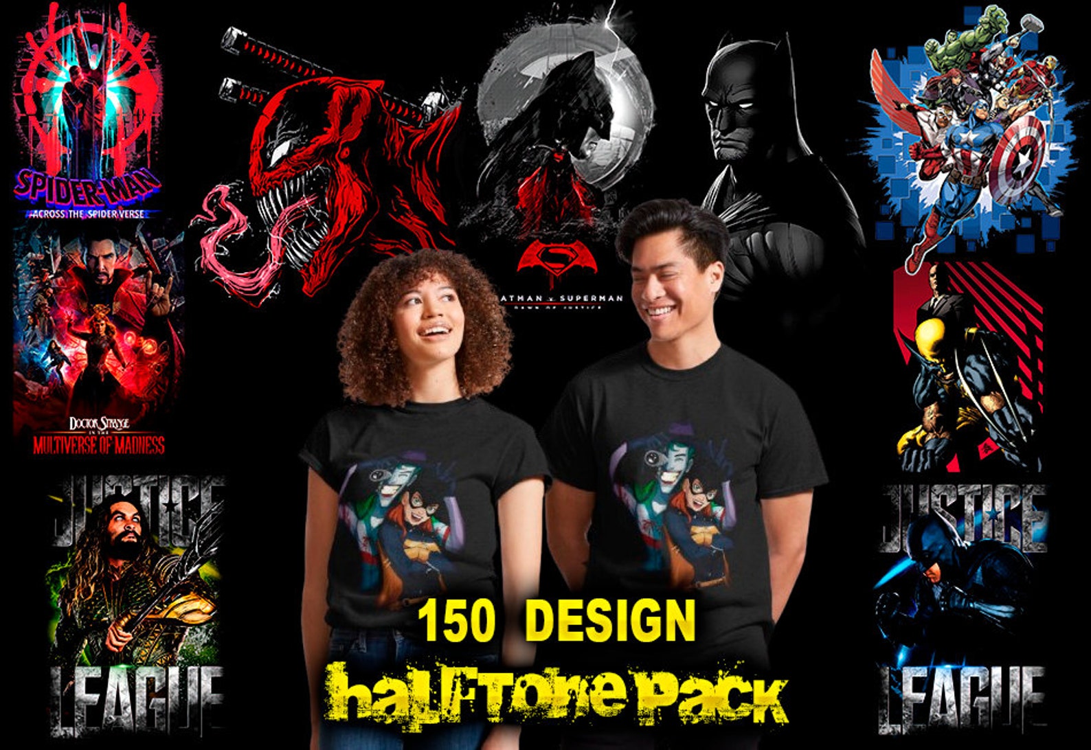 Marvel Heroes and Villains Halftone Pack for DTF/DTG - Etsy