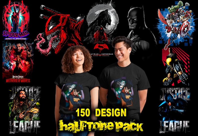 Marvel Heroes and Villains Halftone Pack for DTF/DTG - Etsy