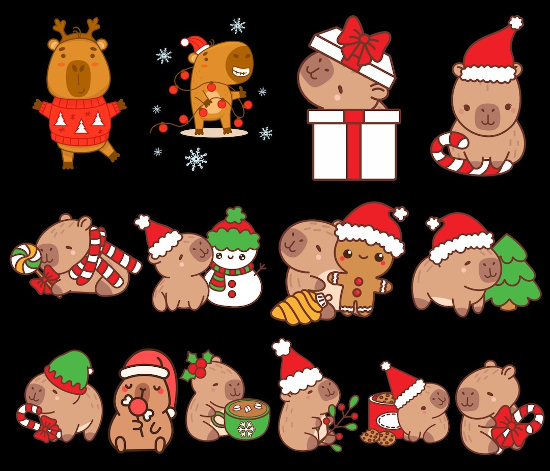 14 Christmas Capybara Designs in PNG - Etsy