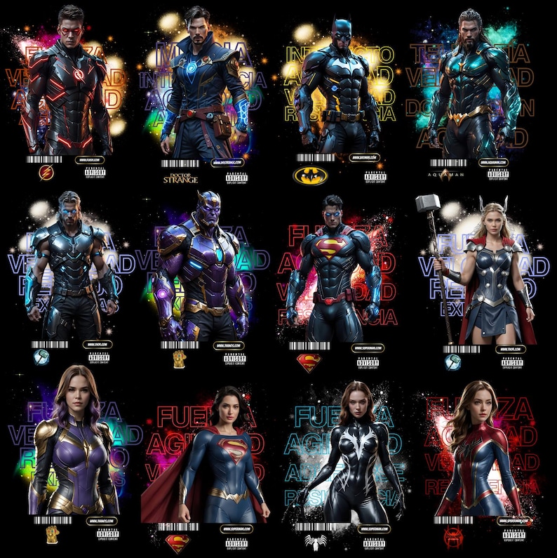 Pack of 35 Super Hero Designs - Etsy