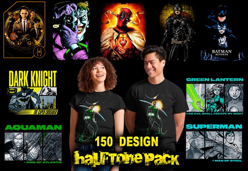 Marvel Heroes and Villains Halftone Pack for DTF/DTG - Etsy