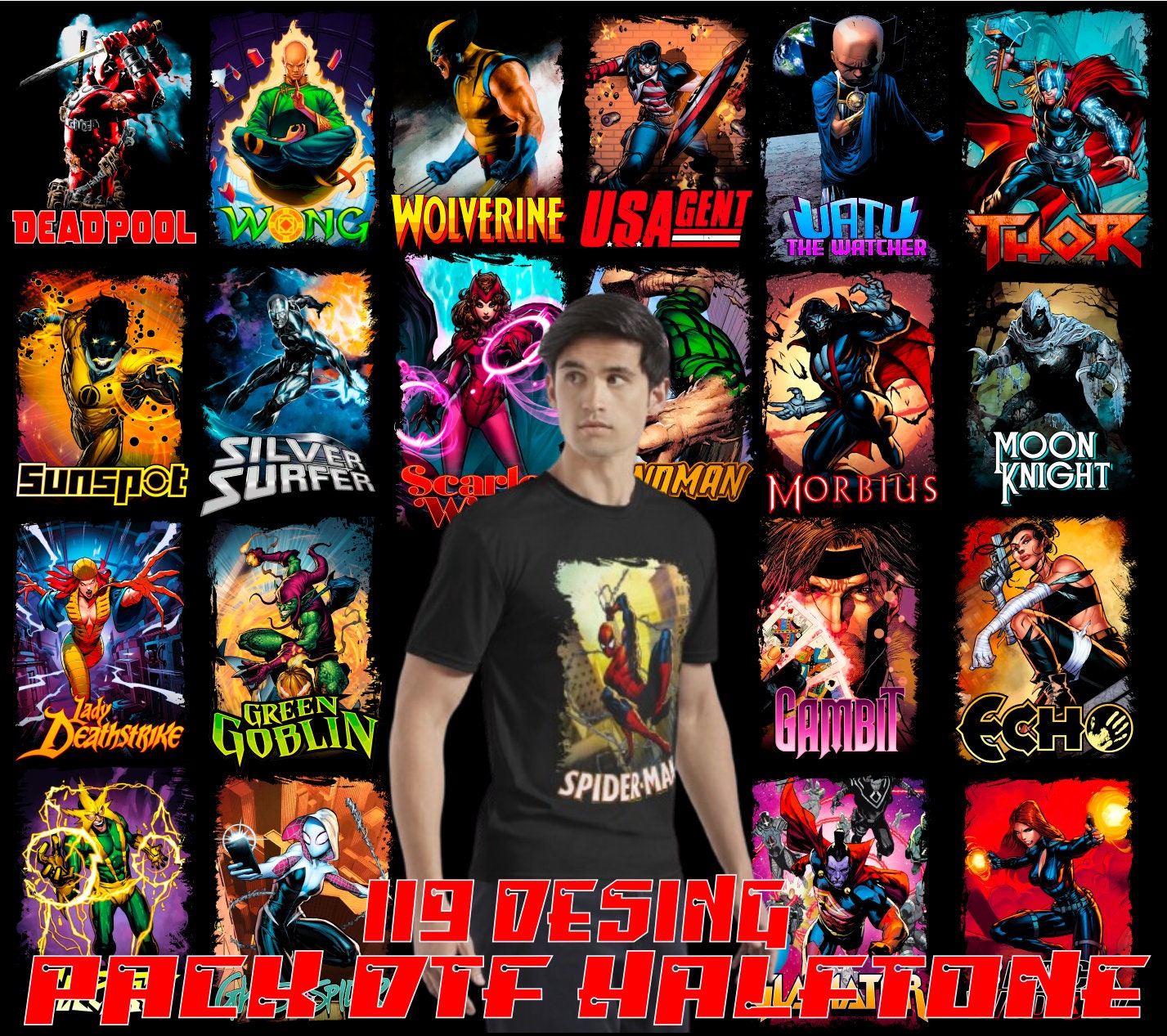 Marvel Design Halftone - Etsy