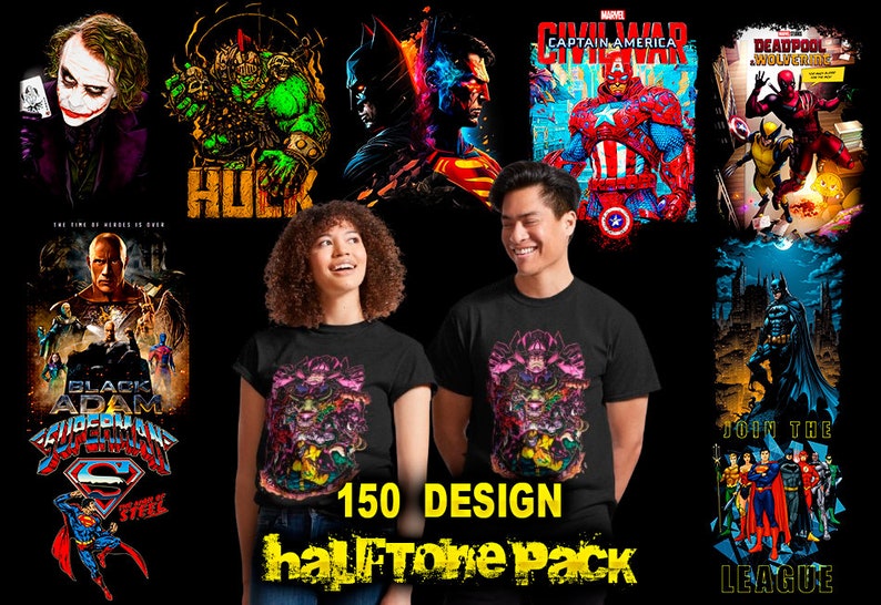 Marvel Heroes and Villains Halftone Pack for DTF/DTG - Etsy