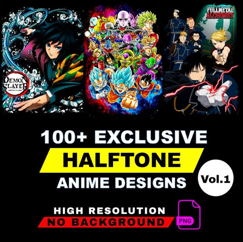 100+ Premium Halftone Anime Designs – 300 DPI Transparent Pngs - Etsy