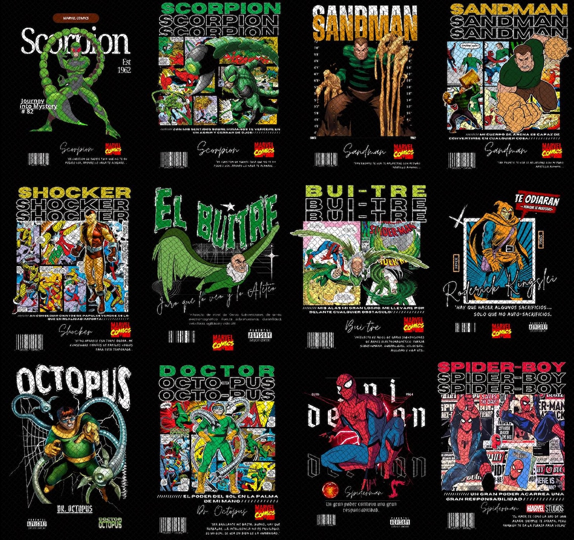 Marvel Comic Characters Design Pack PNG/PDG - Etsy