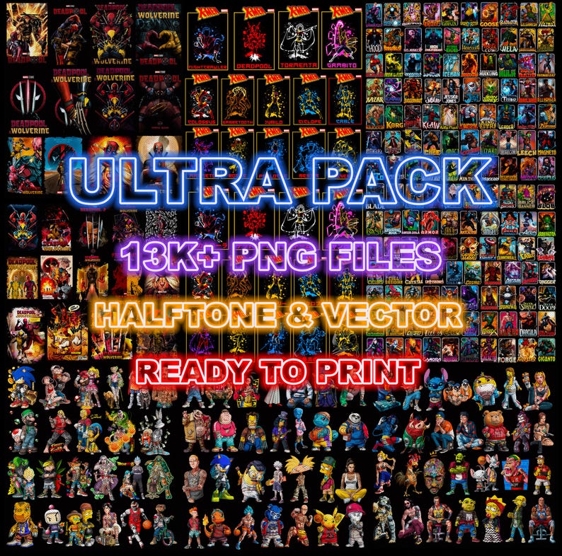 Halftone and Vector Ultra Pack 13k - Etsy México