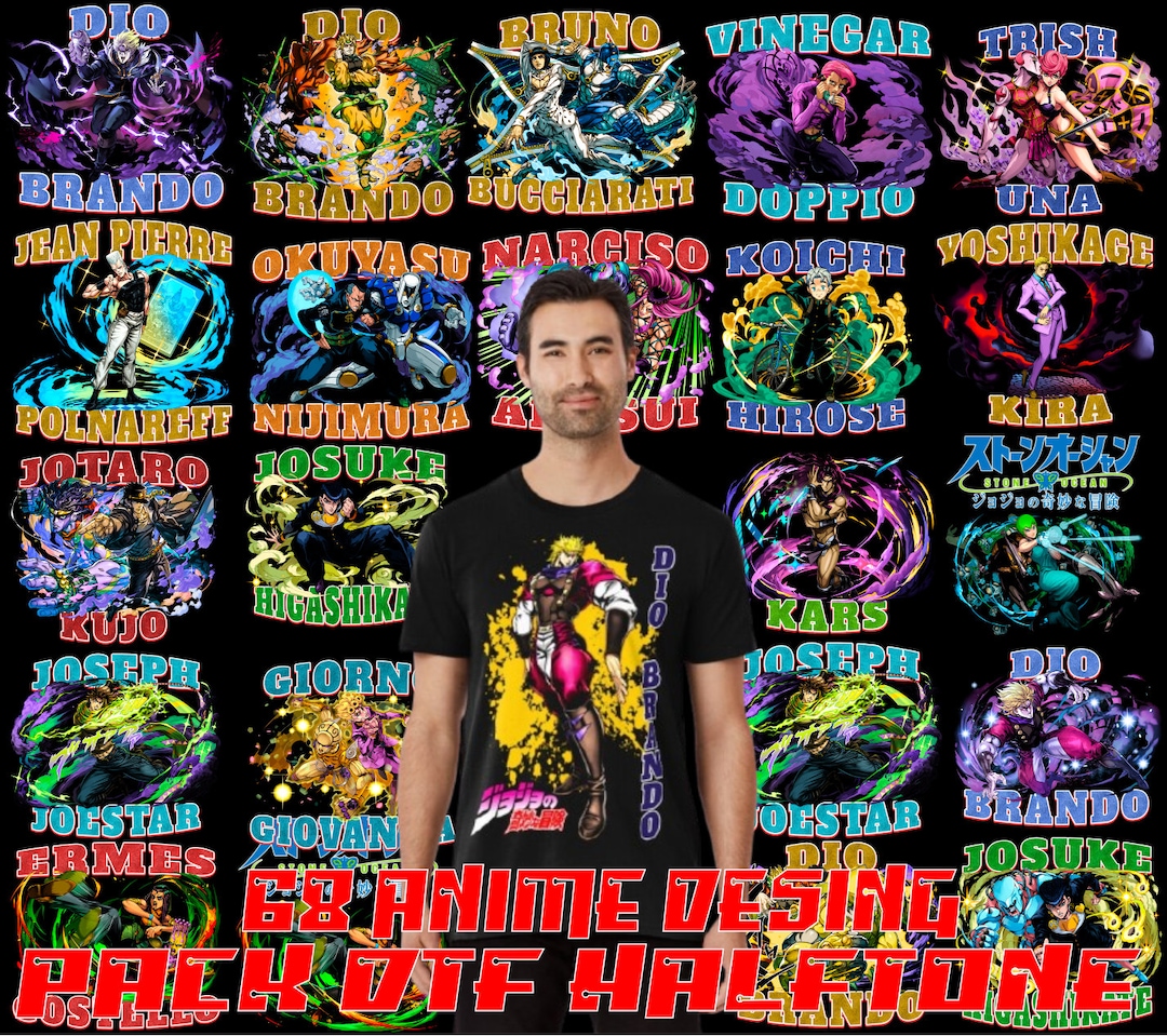 Pack of 68 Anime Jojo's Designs in PNG - Etsy