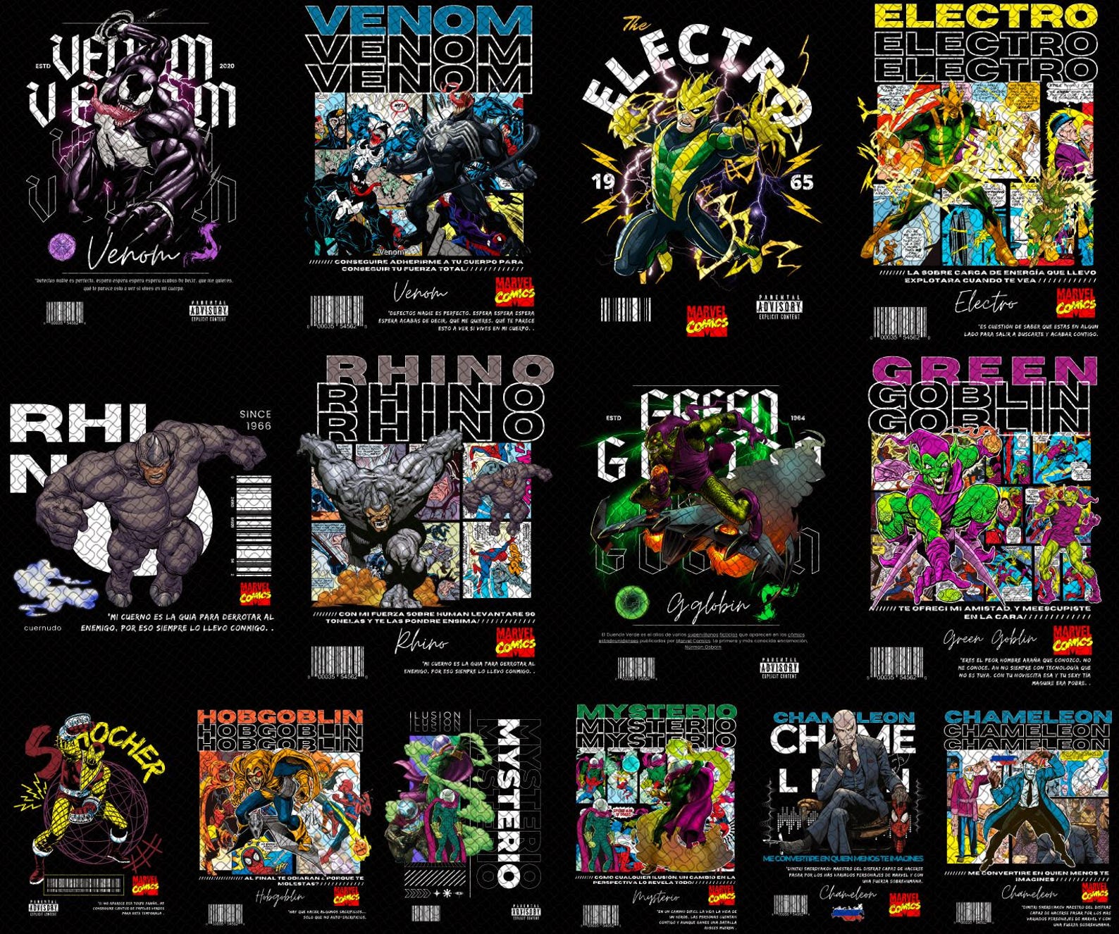 Marvel Comic Characters Design Pack PNG/PDG - Etsy