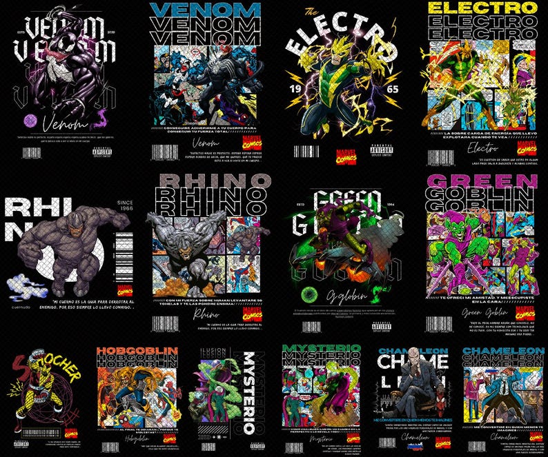 Marvel Comic Characters Design Pack PNG/PDG - Etsy