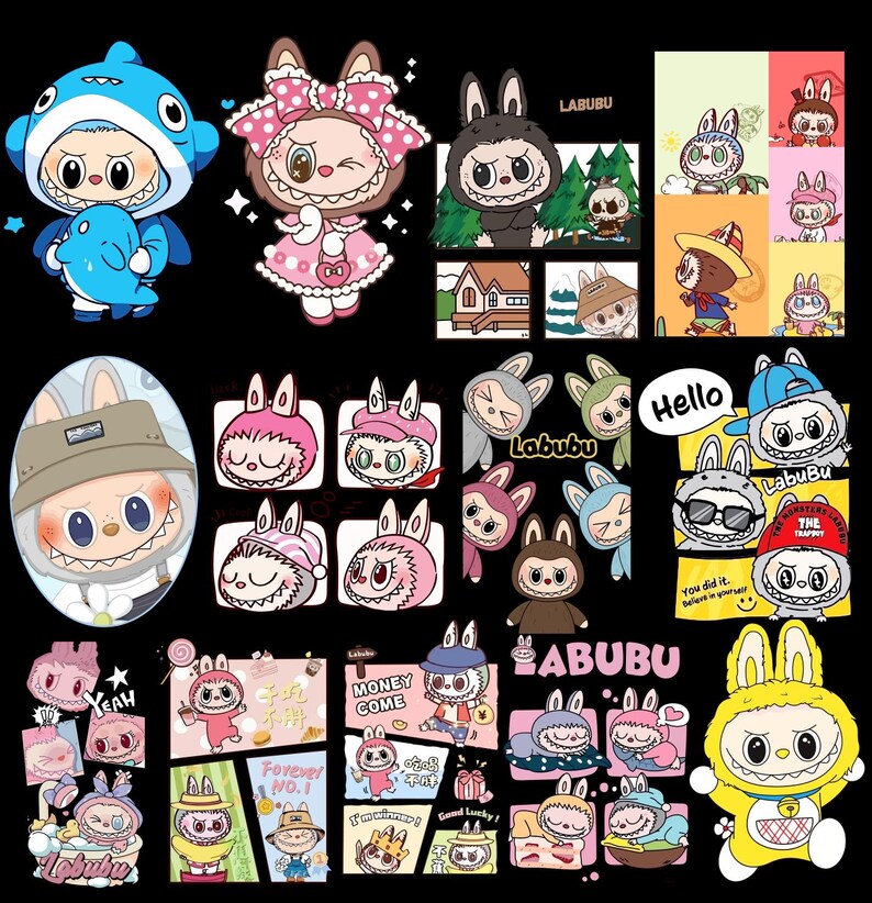 Pack of 26 Labubu Vector PNG Designs - Etsy