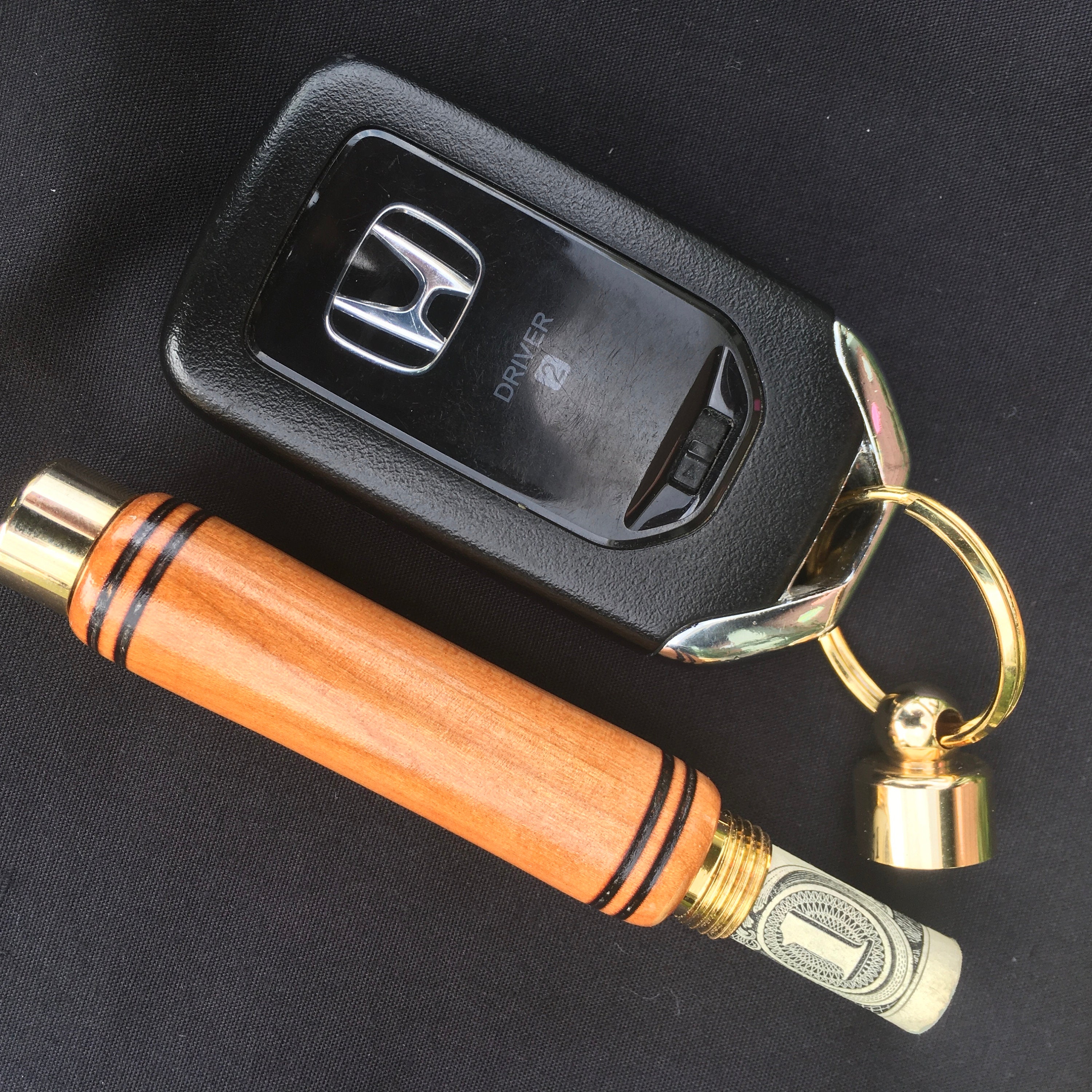 Unique Wood Key Ring Key Chain With Secret Compartment - Holds ...