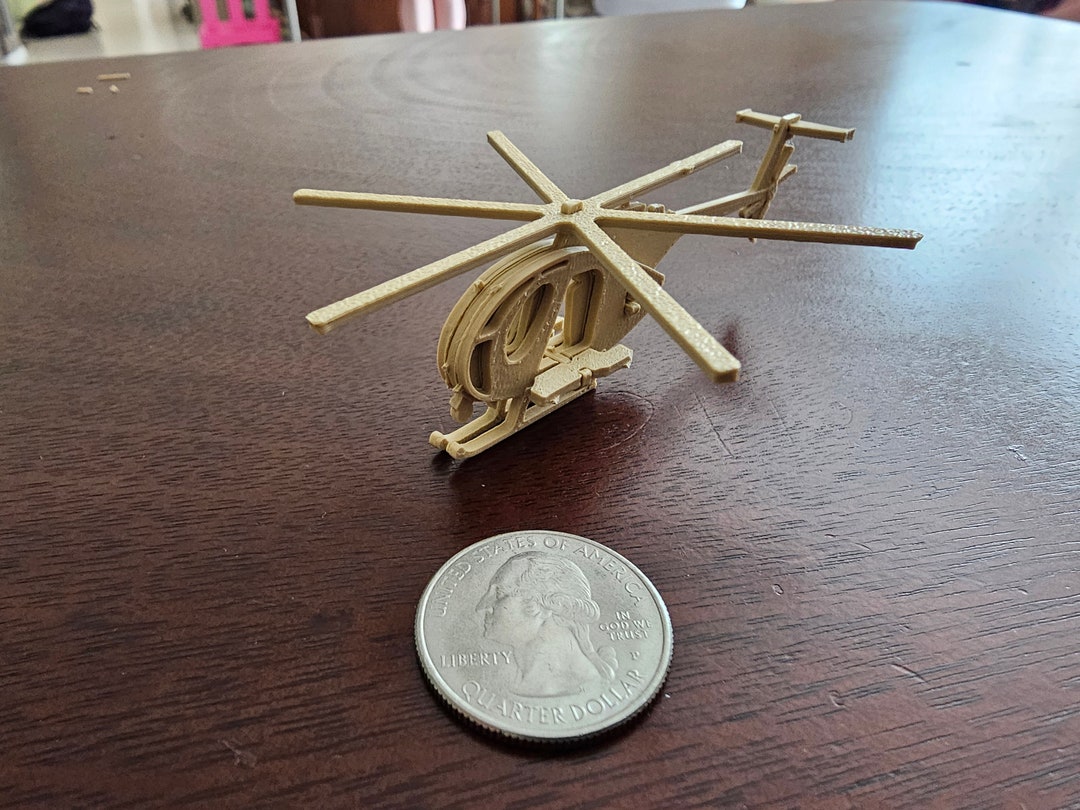 MH-6M Little Bird Helicopter Aircraft Model Kit Card - Etsy