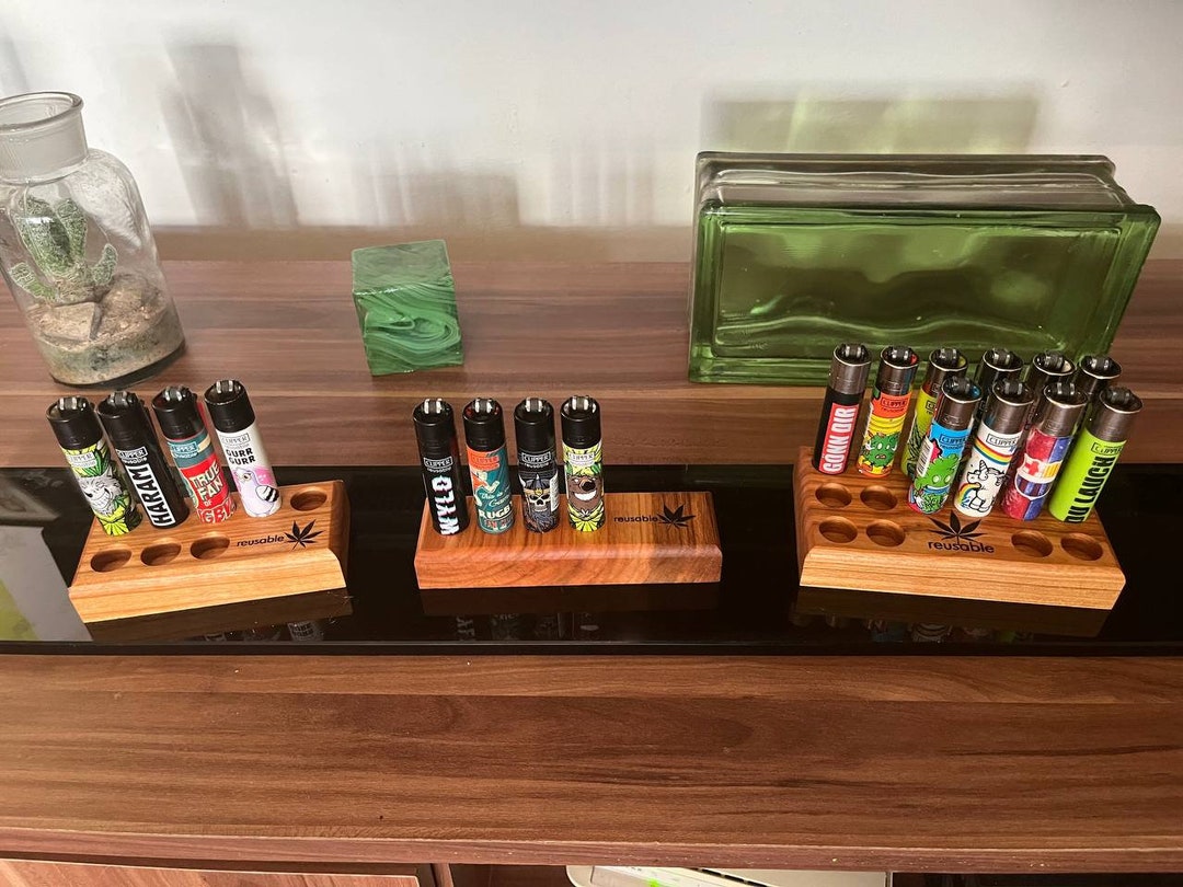 Clipper Lighter Stand, Wooden Lighter Holder, Handmade, Sustainable, Clipper Display, Ecological ...