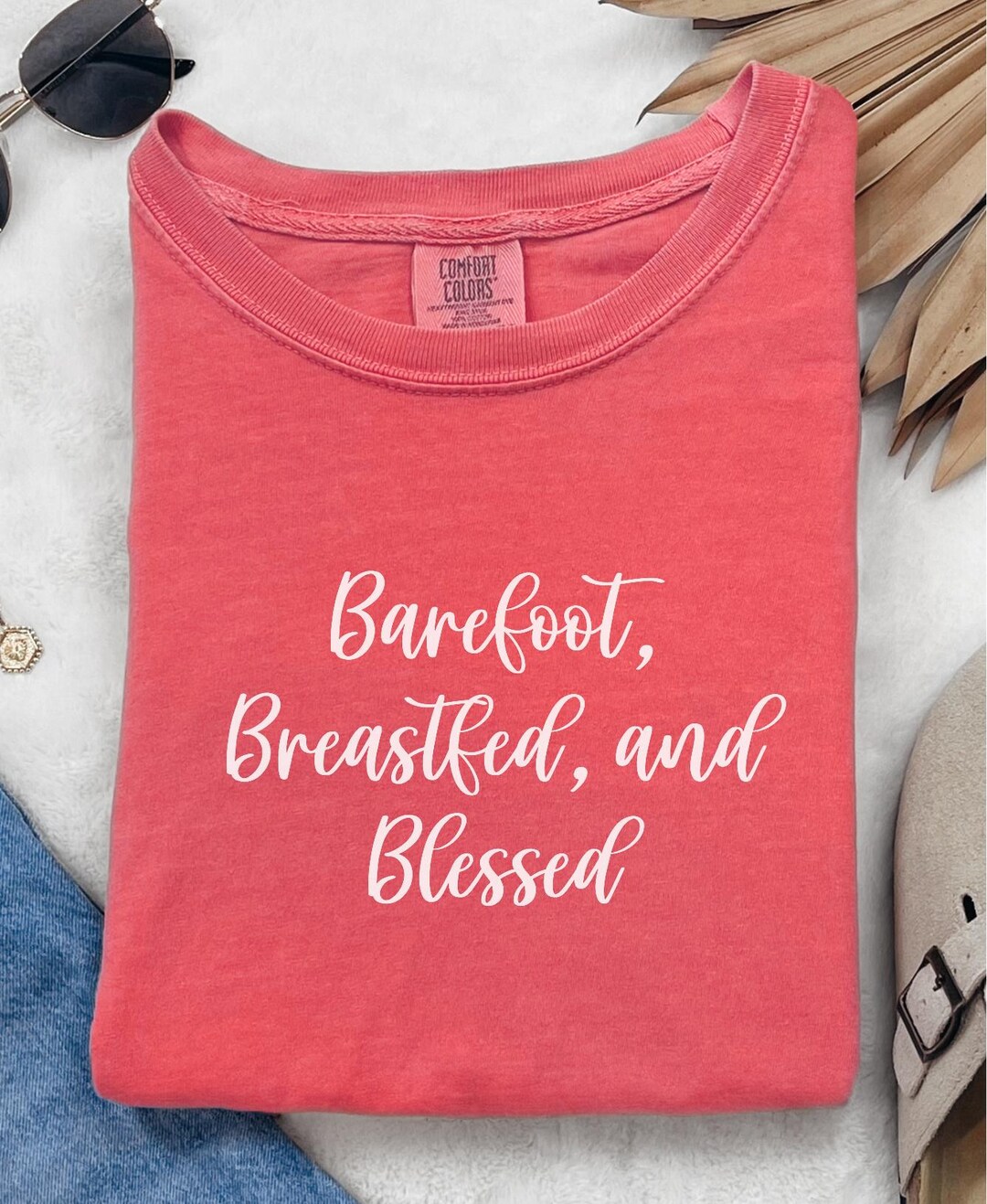 Comfort Colors® Barefoot Breastfed and Blessed Shirt, Crunchy Mama Life ...