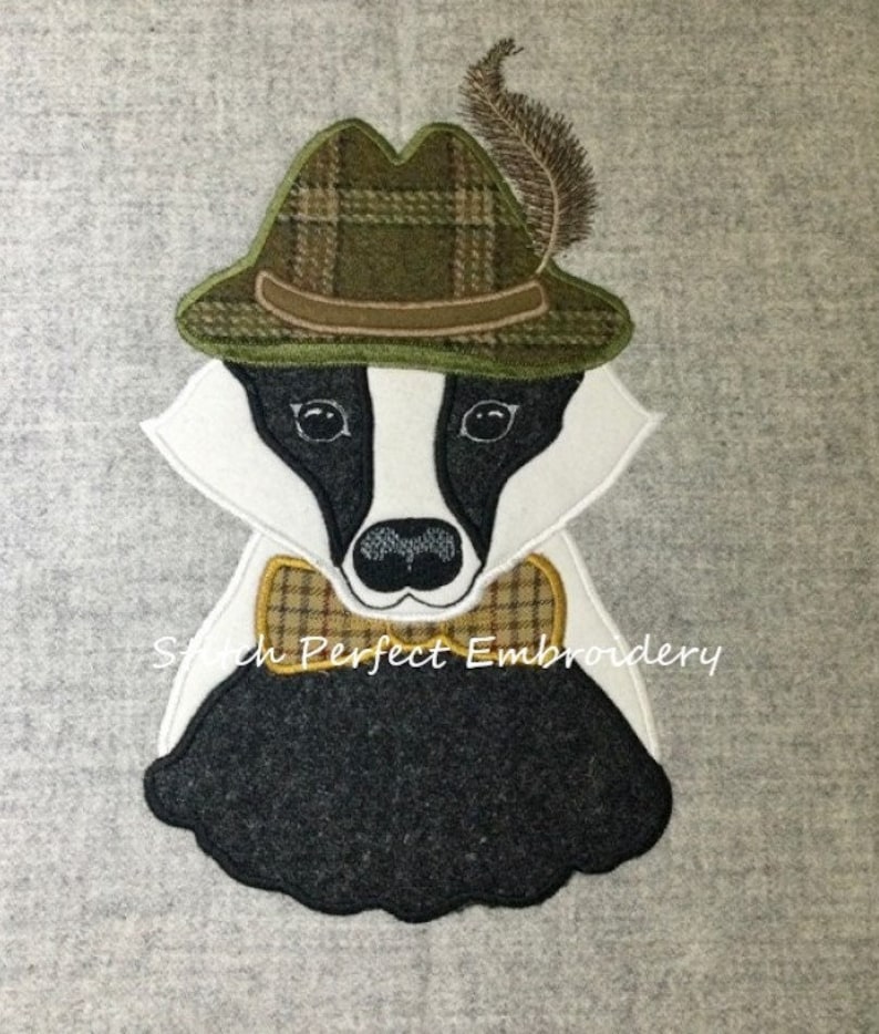 Mr Badger Applique Design - Etsy