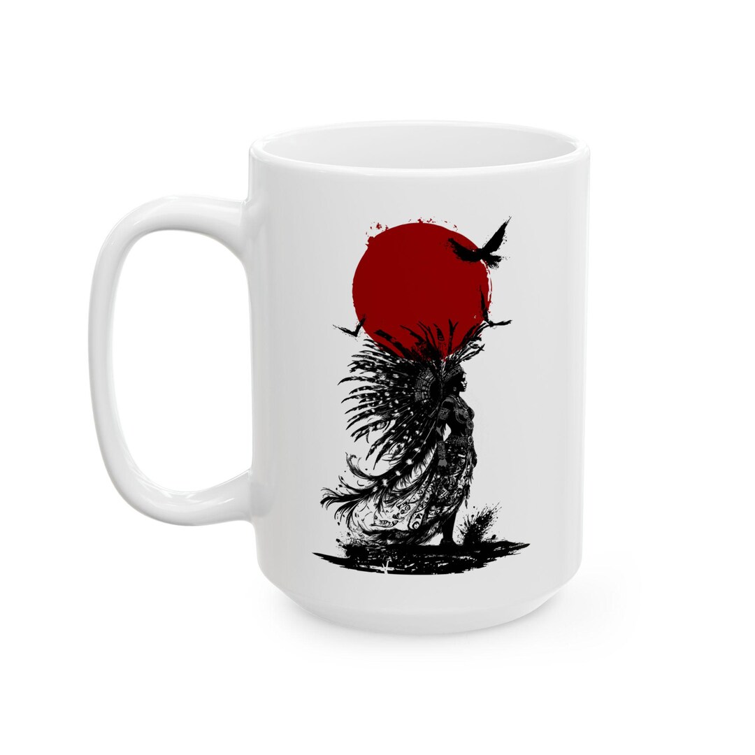 Rising Tonatiuh Ceramic Mug, Aztec Sun God Coffee Cup, Ancient ...