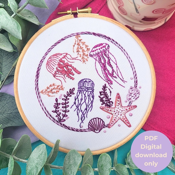 Sea Life Embroidery - Etsy