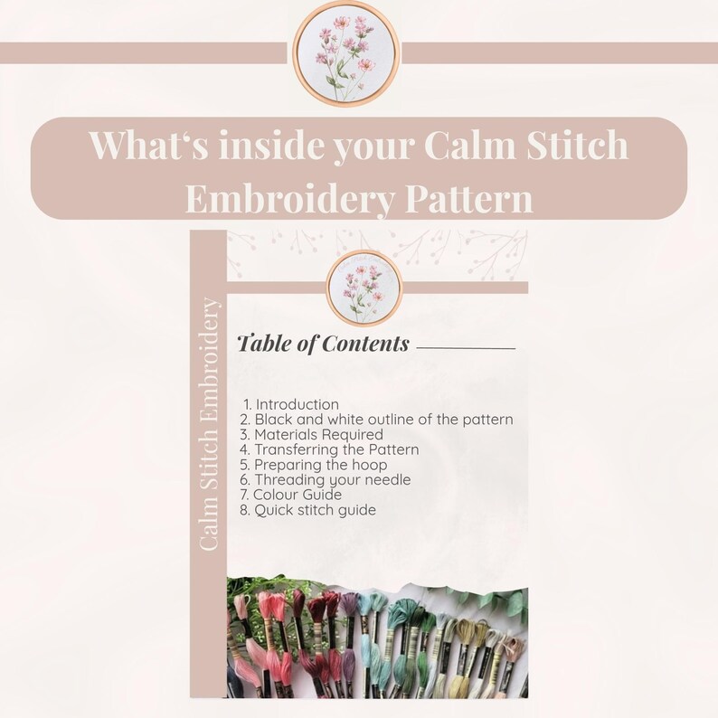 Wildflower Wreath Embroidery Pattern: Beginner Floral Hoop Art (PDF ...