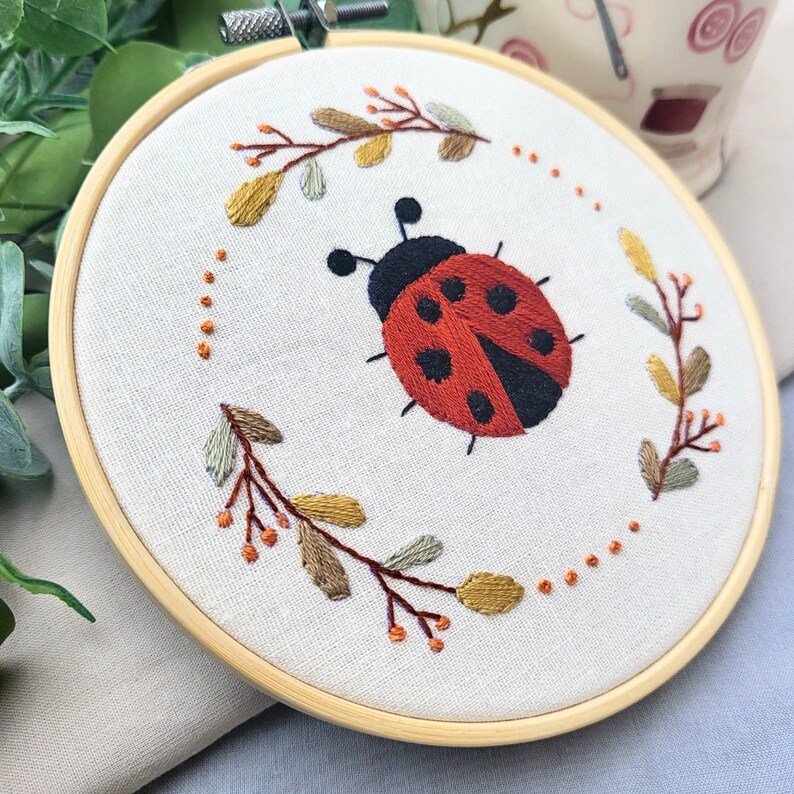 Ladybird Embroidery Pattern, Ladybug Embroidery Pattern, Insect ...