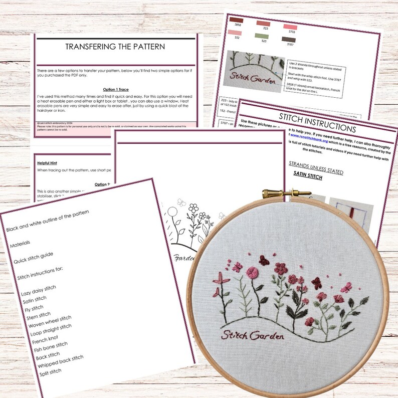 Stitch Garden Embroidery Sampler, Embroidery Sampler, Stitch Sampler ...