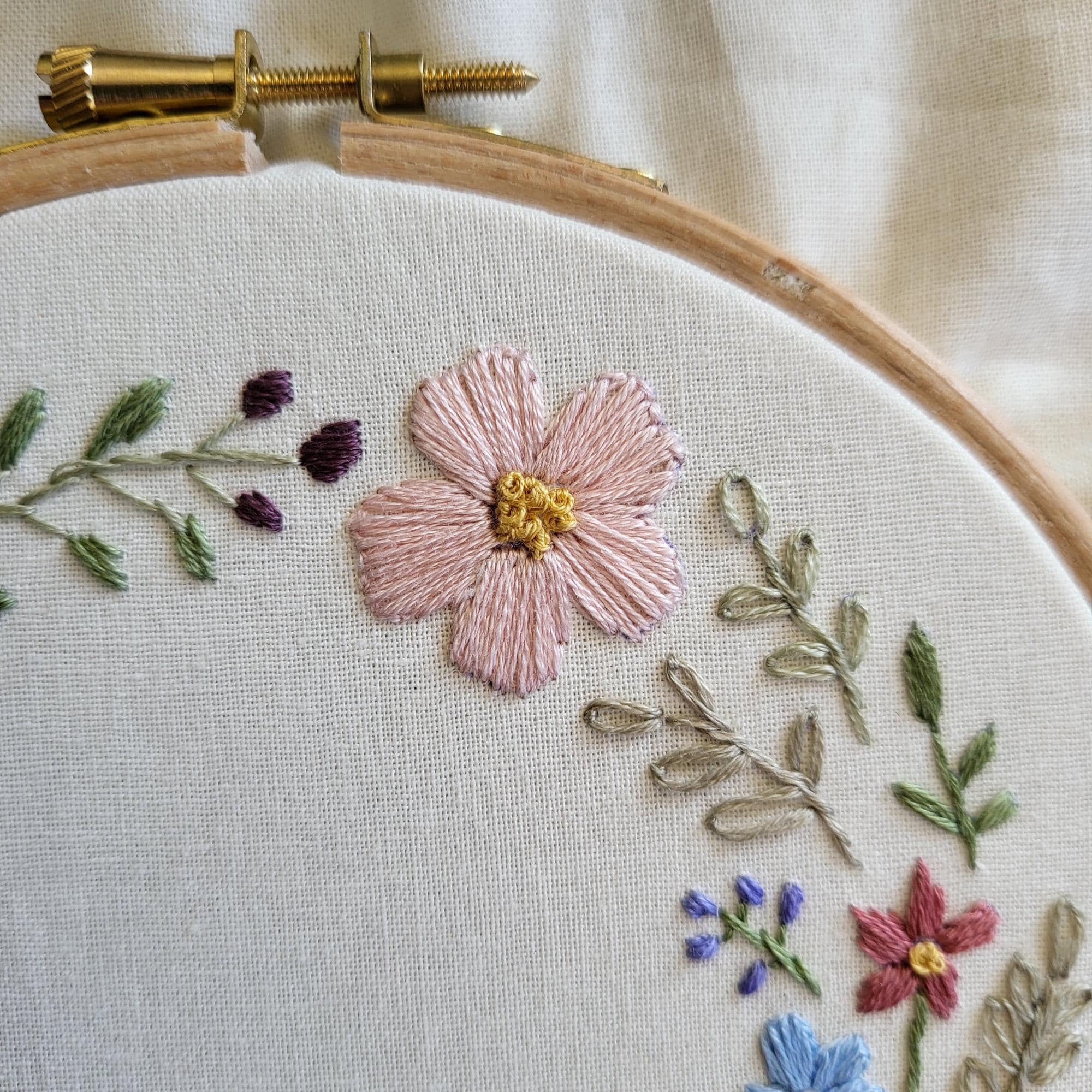 Wildflower Hand Embroidery Pattern for Beginners, Digital Floral ...