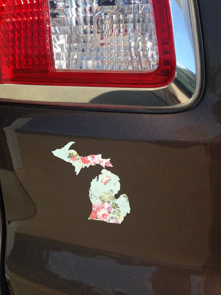 Watercolor Floral Michigan DECAL 4 Inch Decal for Car or | Etsy