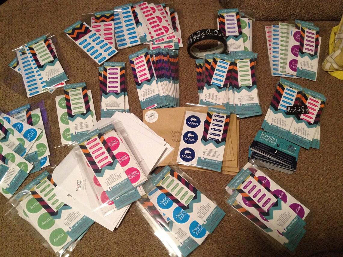 Waterproof Stickers Single Name DAYCARE Set Vinyl Labels for | Etsy